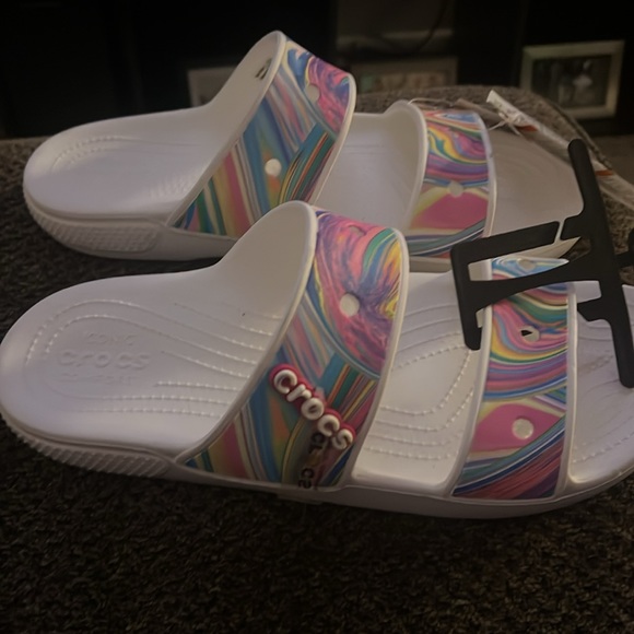 CROCS | Shoes | Crocs Multi Color With White Sole | Poshmark